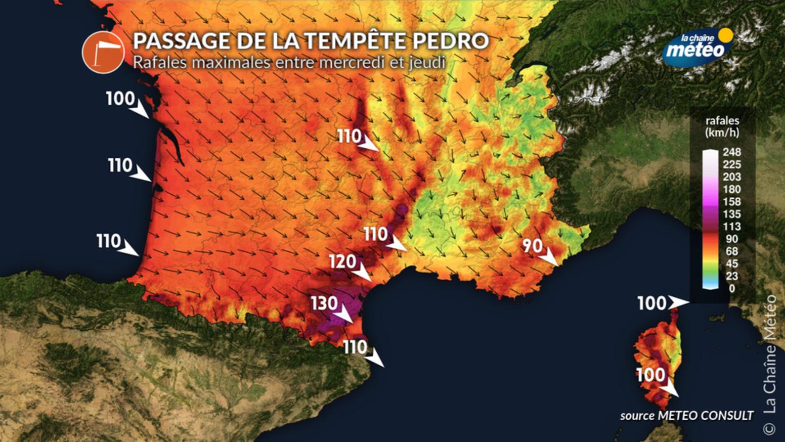 Actualité Météo : Tempête Pedro : vents violents, pluies abondantes et ...