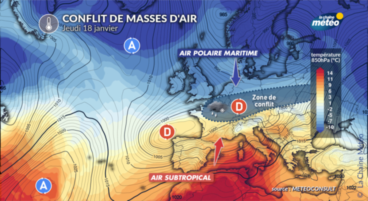Risque de neige : les régions concernées au jour le jour la semaine prochaine - Actualités La ...