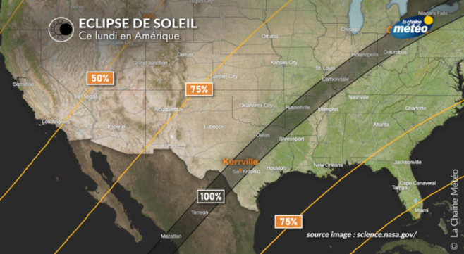 Eclipse totale de soleil : un spectacle magique réservé au continent américain ce lundi ...