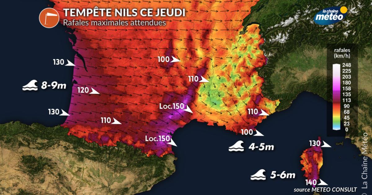 La tempête Nils va traverser le sud de la France entre mercredi et ...