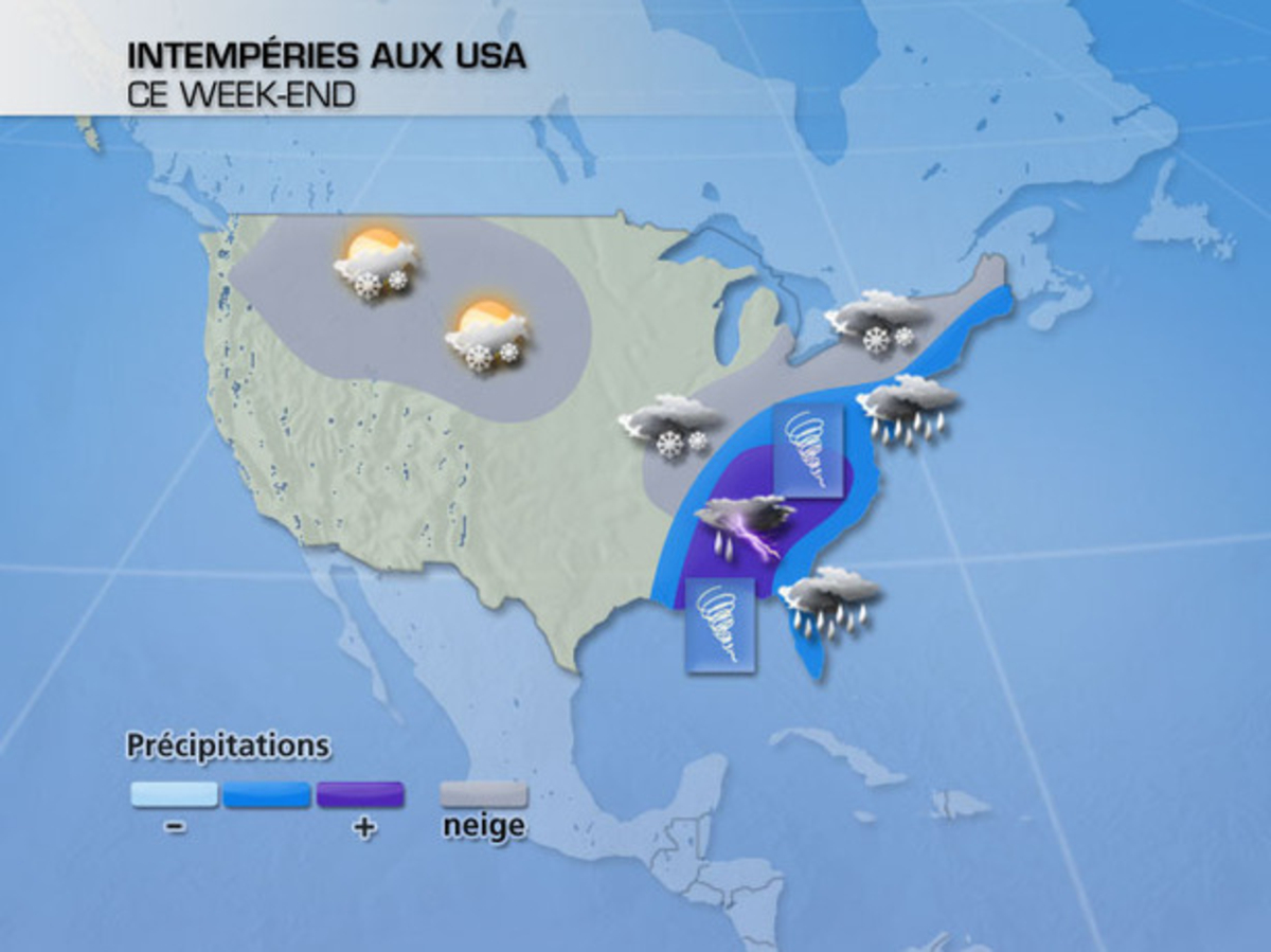 Tornades et neige aux USA ce week-end - Actualités La Chaîne Météo